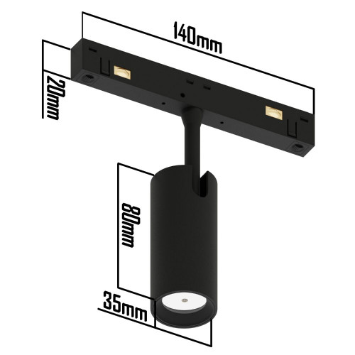 Магнітний світильник SSB Light MS15-T D55 20W-3000-BL 48V 24° 3000К Чорний